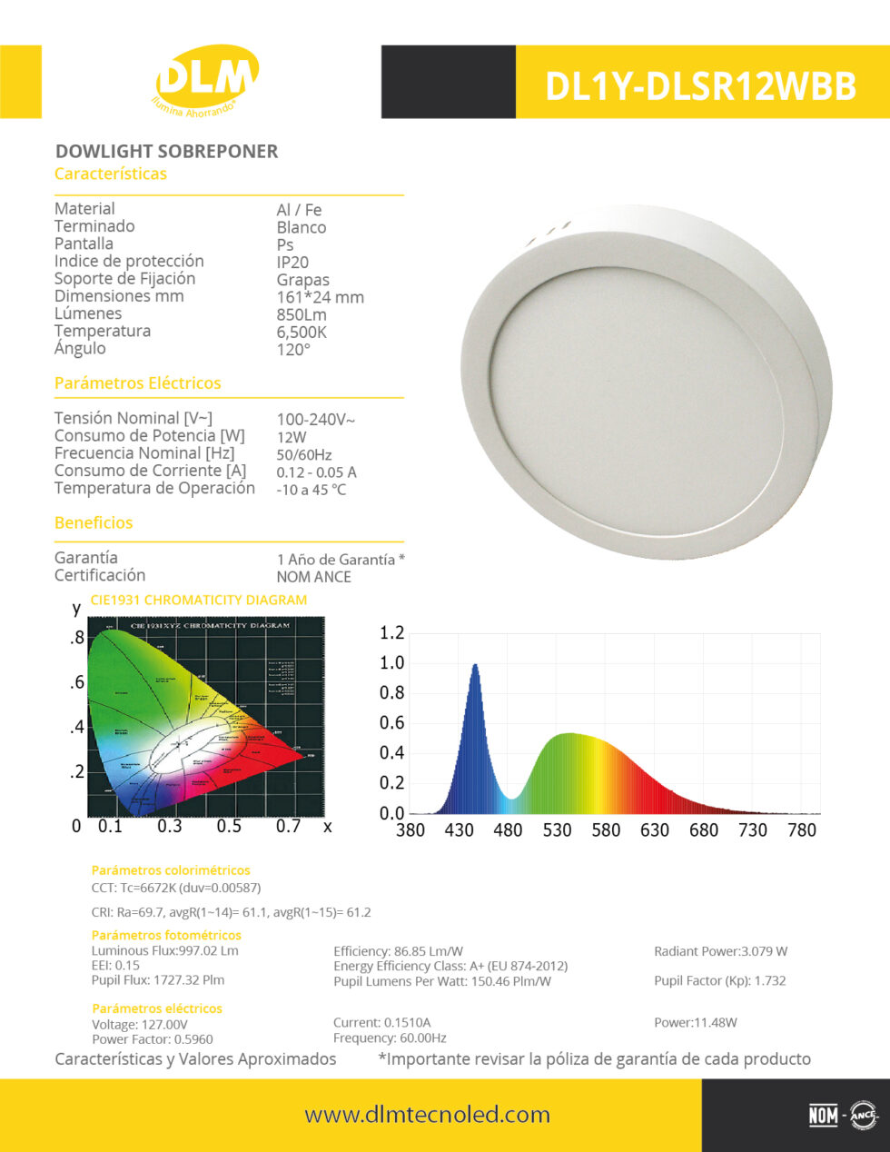 Tecnoled - Downlight DL1Y-DLSR12WBB